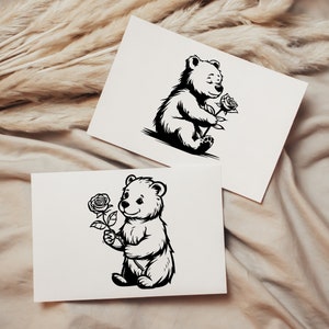 Bear With Rose Svg, Rose Svg, Bear Svg, Valentine Svg, Valentines Svg ...