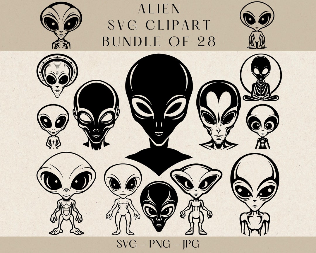 Alien SVG, Alien SVG Bundle, Alien Clipart, Alien Png, Alien Silhouette ...