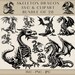 Skeleton Dragon SVG Clipart Bundle: Fantasy Vector Graphics (digital ...