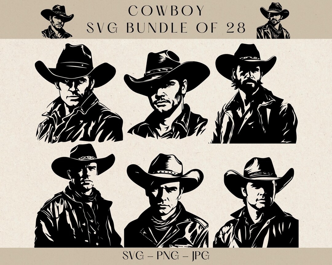 Cowboy SVG, Cowboy Png, Cowboy Clipart, Cowboy Vector, Cowboy ...