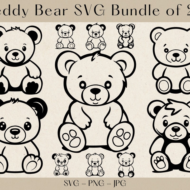 Teddy Bear Svg - Etsy