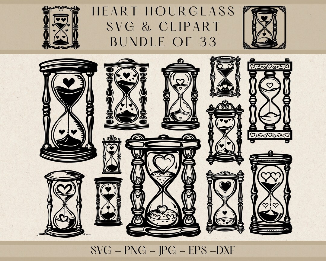 Heart Hourglass Svg, Hourglass Svg, Hourglass Png, Hourglass Vector ...