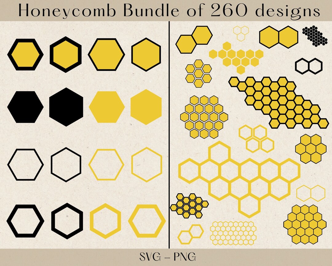 Honeycomb SVG Bundle, Honeycomb SVG, Hexagon SVG, Honey Svg, Bee Svg ...