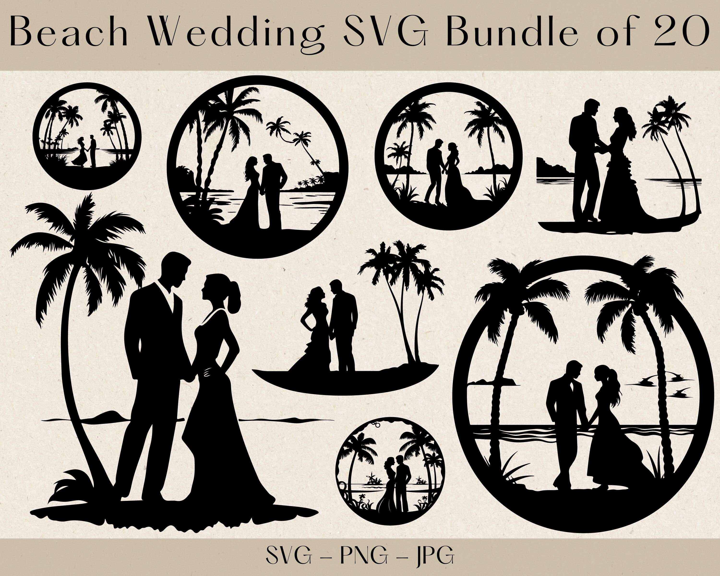 Beach Wedding SVG Bundle, Beach Wedding Svg, Wedding Svg, Wedding ...