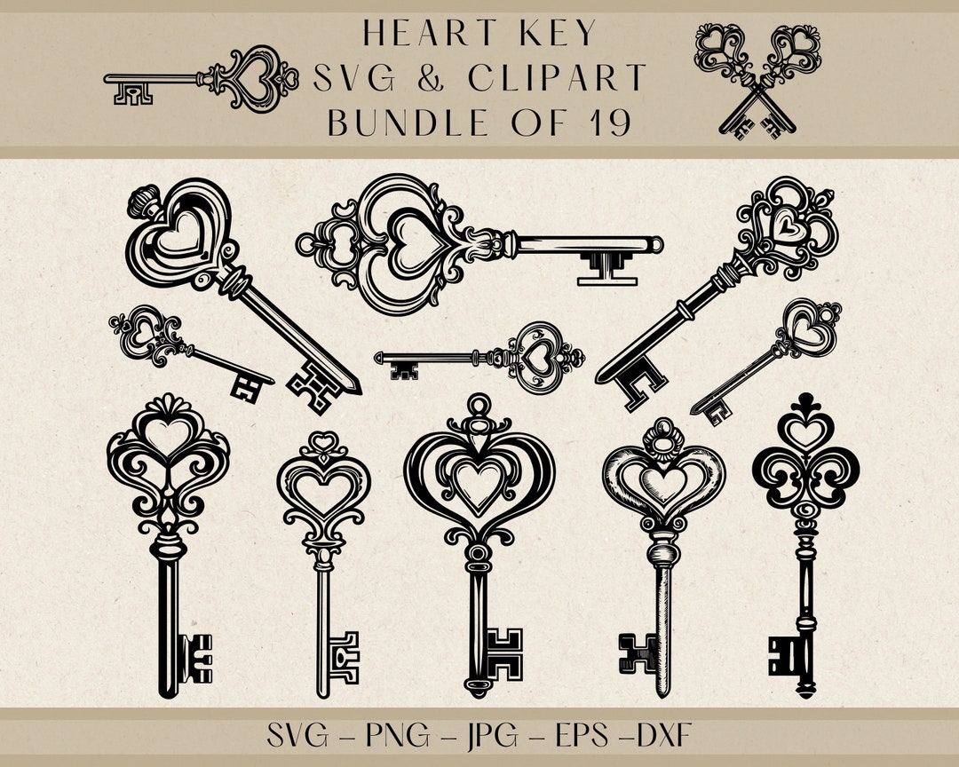 Heart Key Svg, Heart Key Png, Heart Key Clipart, Key Svg, Key Png, Key ...