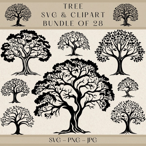 Oak Tree Svg - Etsy