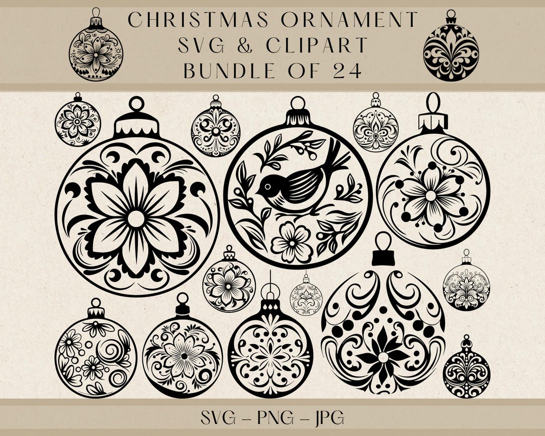 Christmas Ornament SVG, Ornament Clipart, Ornament PNG, Ornament Vector ...