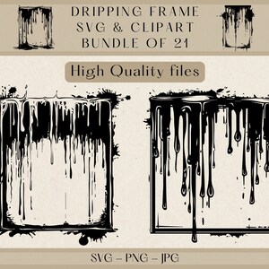 Dripping Liquid Frame Svg, Frame Svg, Border Svg, Dripping Svg, Melting ...