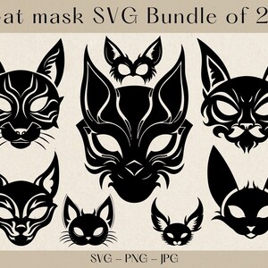Cat Mask SVG Bundle, Cat Mask Svg, Face Mask Svg, Cat Svg, Cat Clipart ...