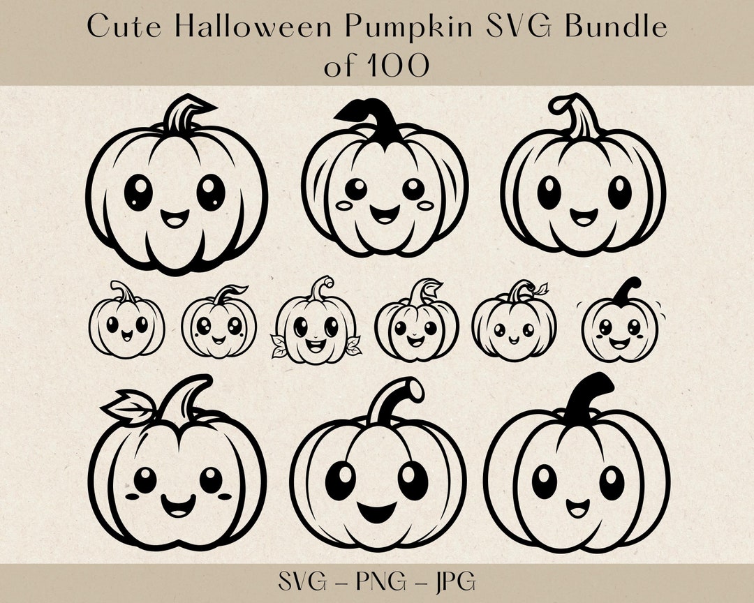 Cute Halloween Pumpkin SVG, Cute Halloween Pumpkin SVG Bundle ...