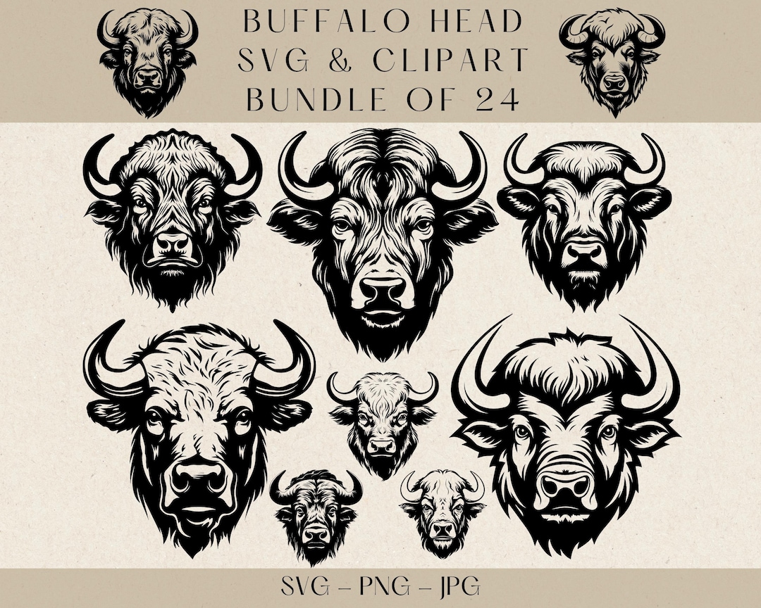 Buffalo Head Svg, Buffalo SVG, Bison Head Svg, Bison Svg. Buffalo Png ...