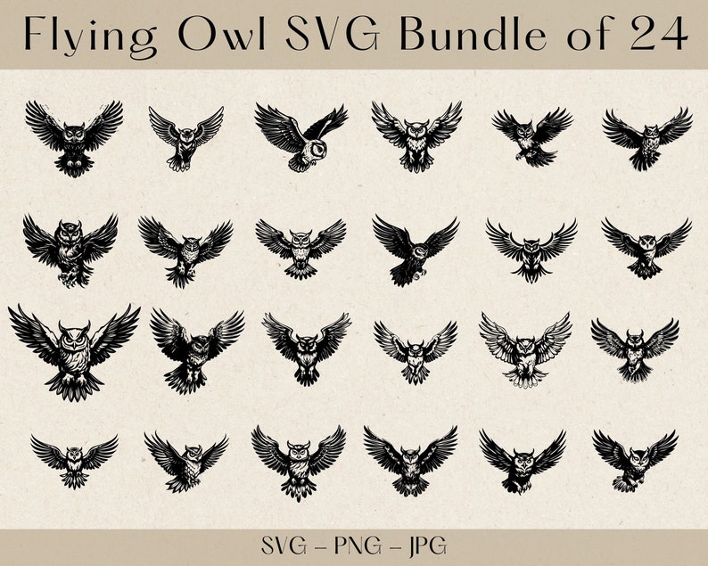 Flying Owl SVG Bundle Flying Owl Svg Owl Svg Owl Svg - Etsy