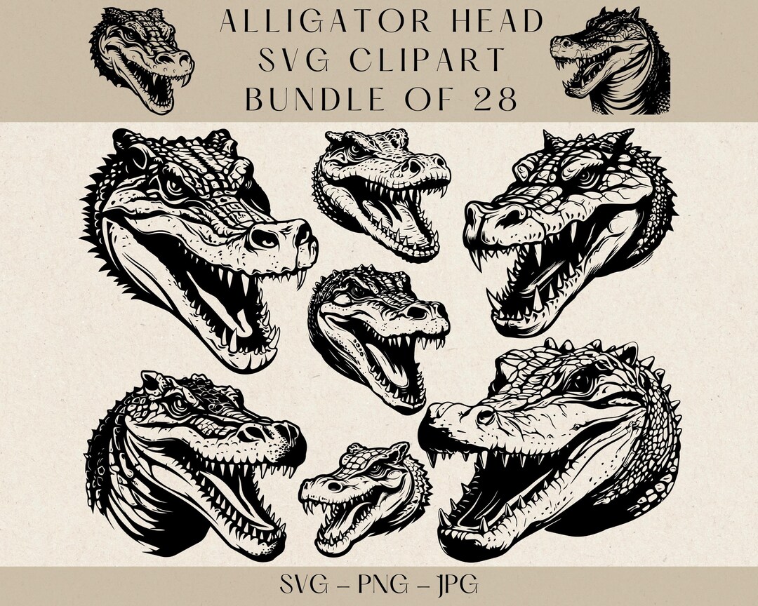 Alligator Head SVG, Alligator SVG, Crocodile Head SVG, Crocodile Svg ...