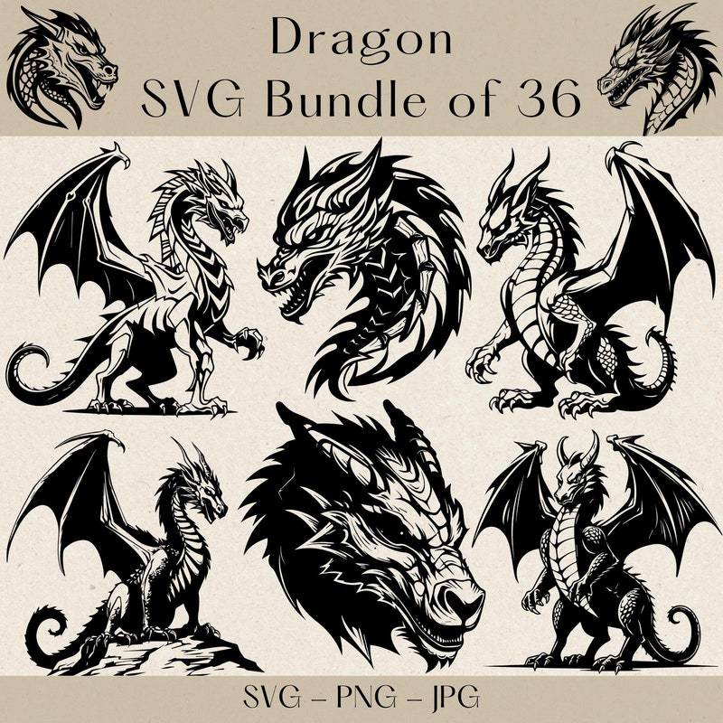 Dragon Svg Files - Etsy