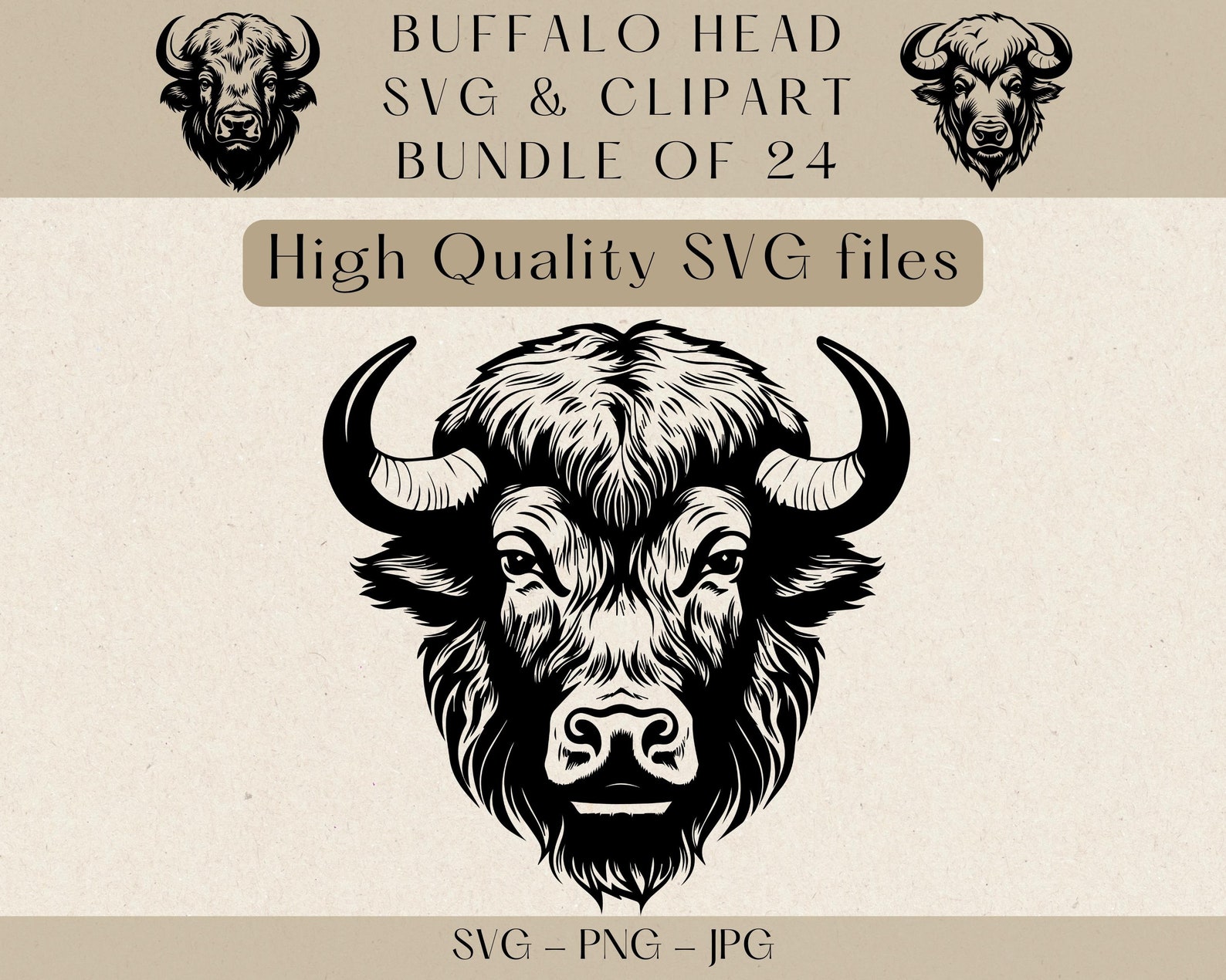 Buffalo Head Svg, Buffalo SVG, Bison Head Svg, Bison Svg. Buffalo Png ...