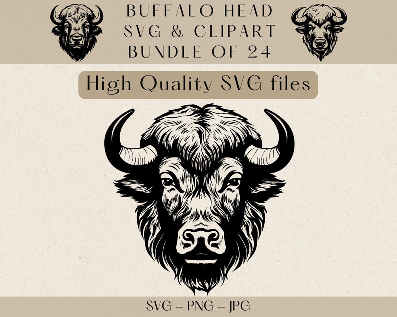 Buffalo Head Svg, Buffalo SVG, Bison Head Svg, Bison Svg. Buffalo Png ...