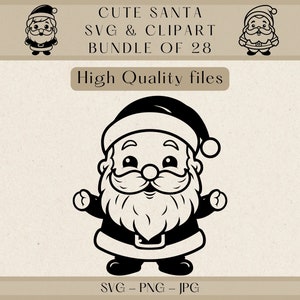 Cute Santa Svg, Cute Santa Png, Santa SVG, Santa PNG, Santa Clipart ...