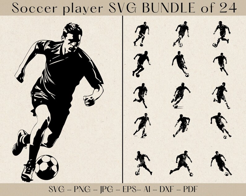 Soccer Player Svg Bundle Soccer Player Svg Soccer Svg - Etsy