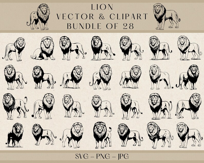 Lion SVG Lion Clipart Lion Vector Lion Silhouette Lion Svg - Etsy