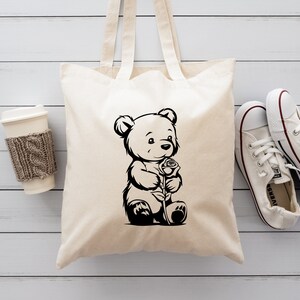 Bear With Rose Svg, Rose Svg, Bear Svg, Valentine Svg, Valentines Svg ...