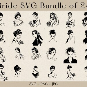 Bride SVG Bundle, Bride SVG, Wedding Svg, Wedding Cut File, Bride Cut File, Bride Silhouette ...