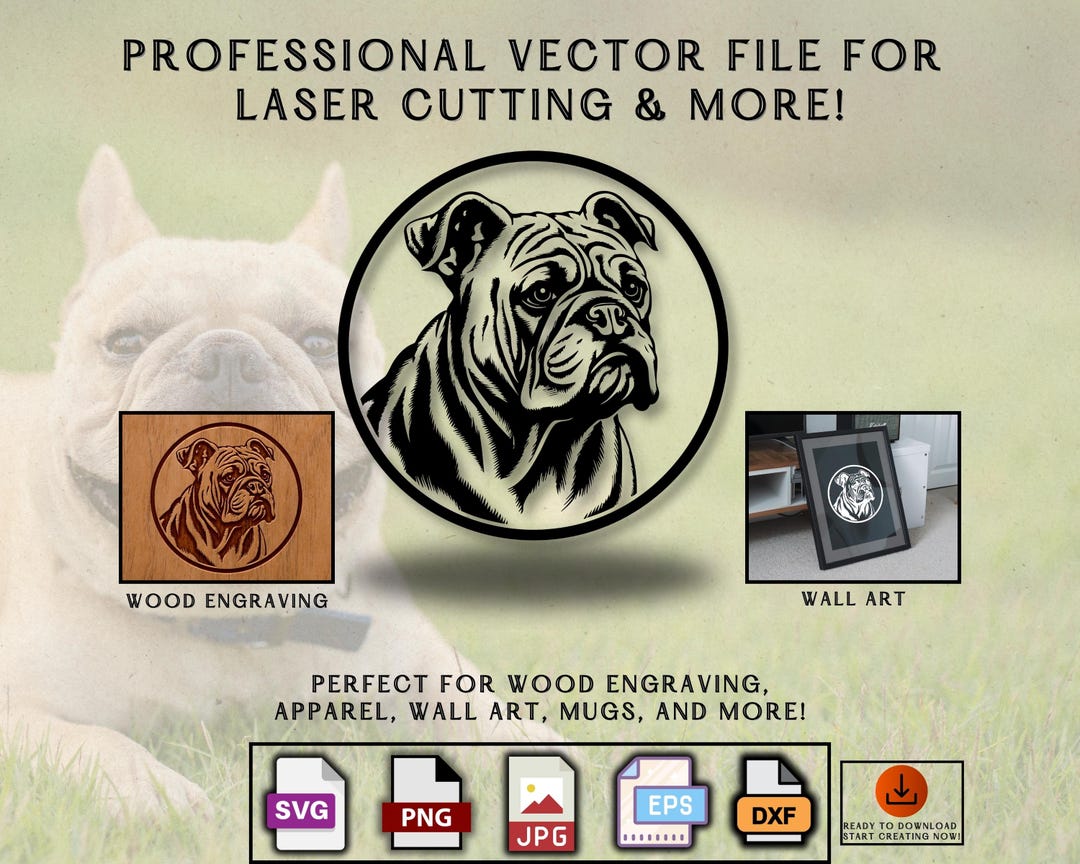 Bulldog SVG Clipart | Bold Dog Design for T-shirts, Wall Art, Stickers ...
