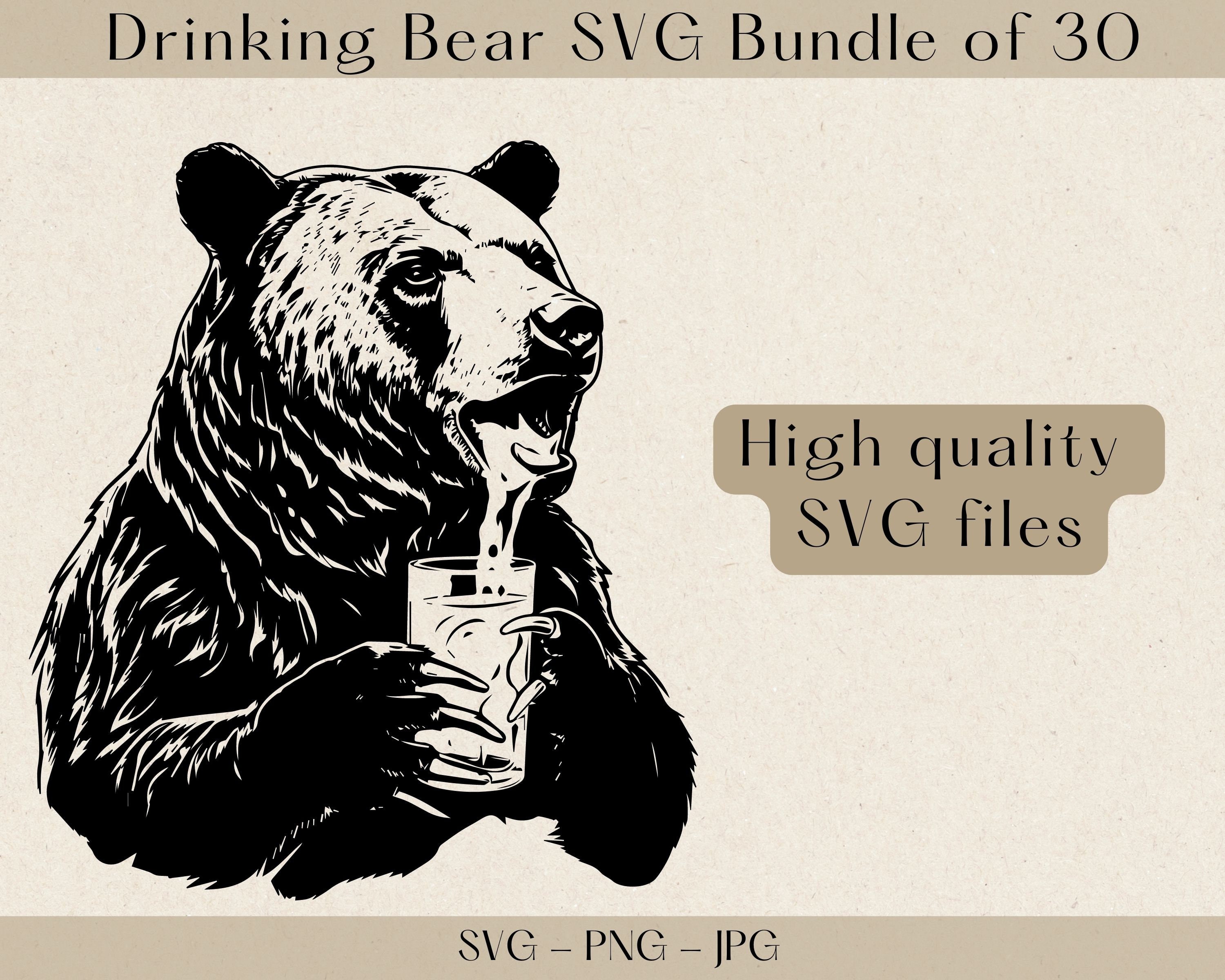 Bear Drinking Beer Svg Drinking Bear SVG Bear SVG Bear PNG - Etsy UK