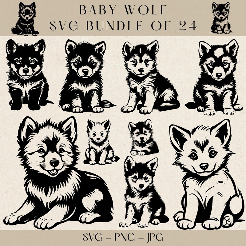 Baby Wolf Drawings - Etsy