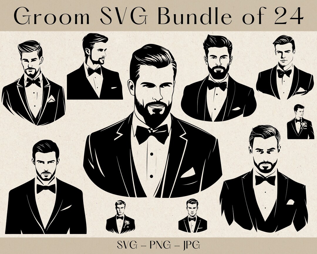Groom SVG Bundle, Groom SVG, Groom Silhouette, Groom Cut File, Wedding ...