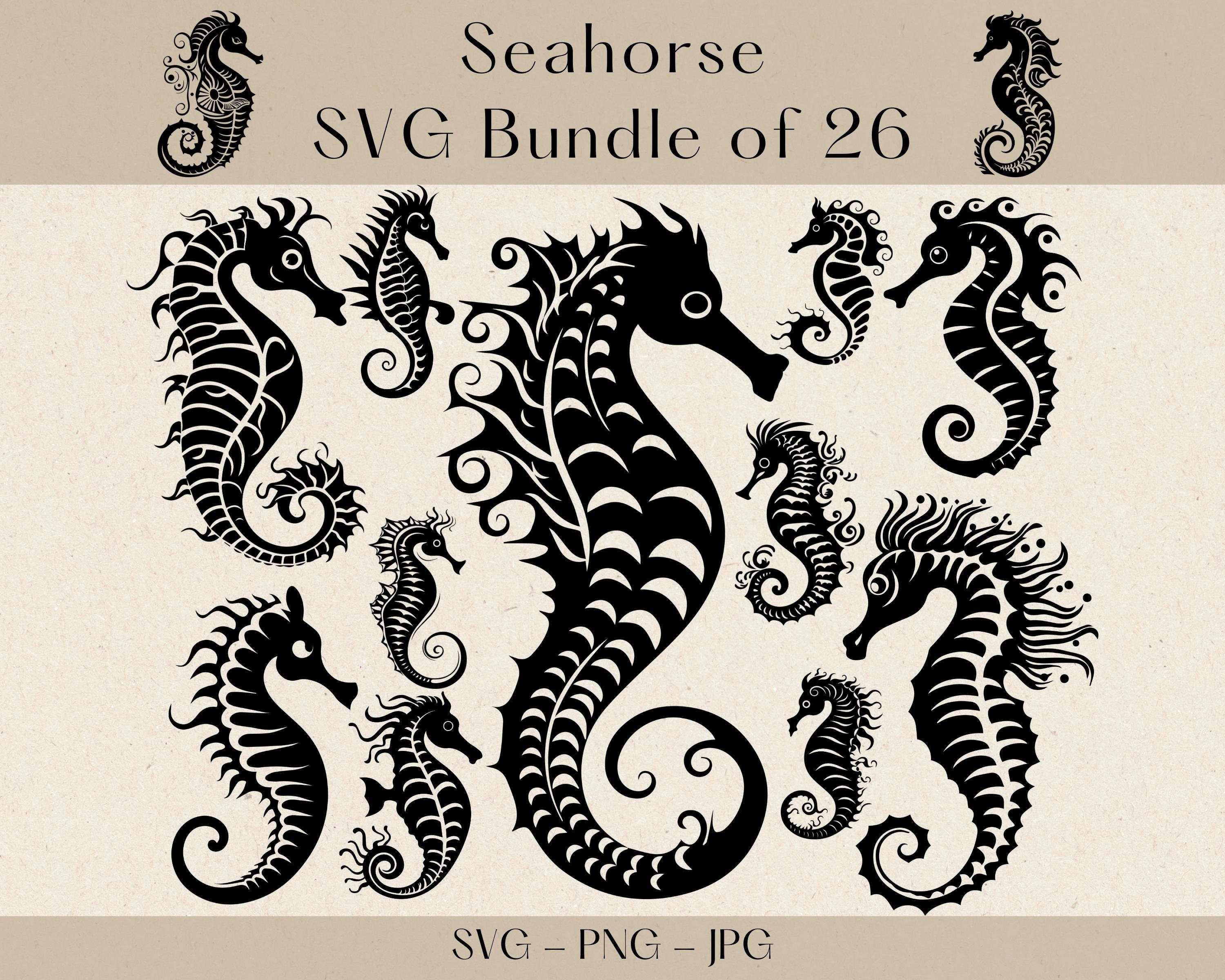 Seahorse SVG, Seahorse SVG Bundle, Seahorse PNG, Seahorse Clipart ...