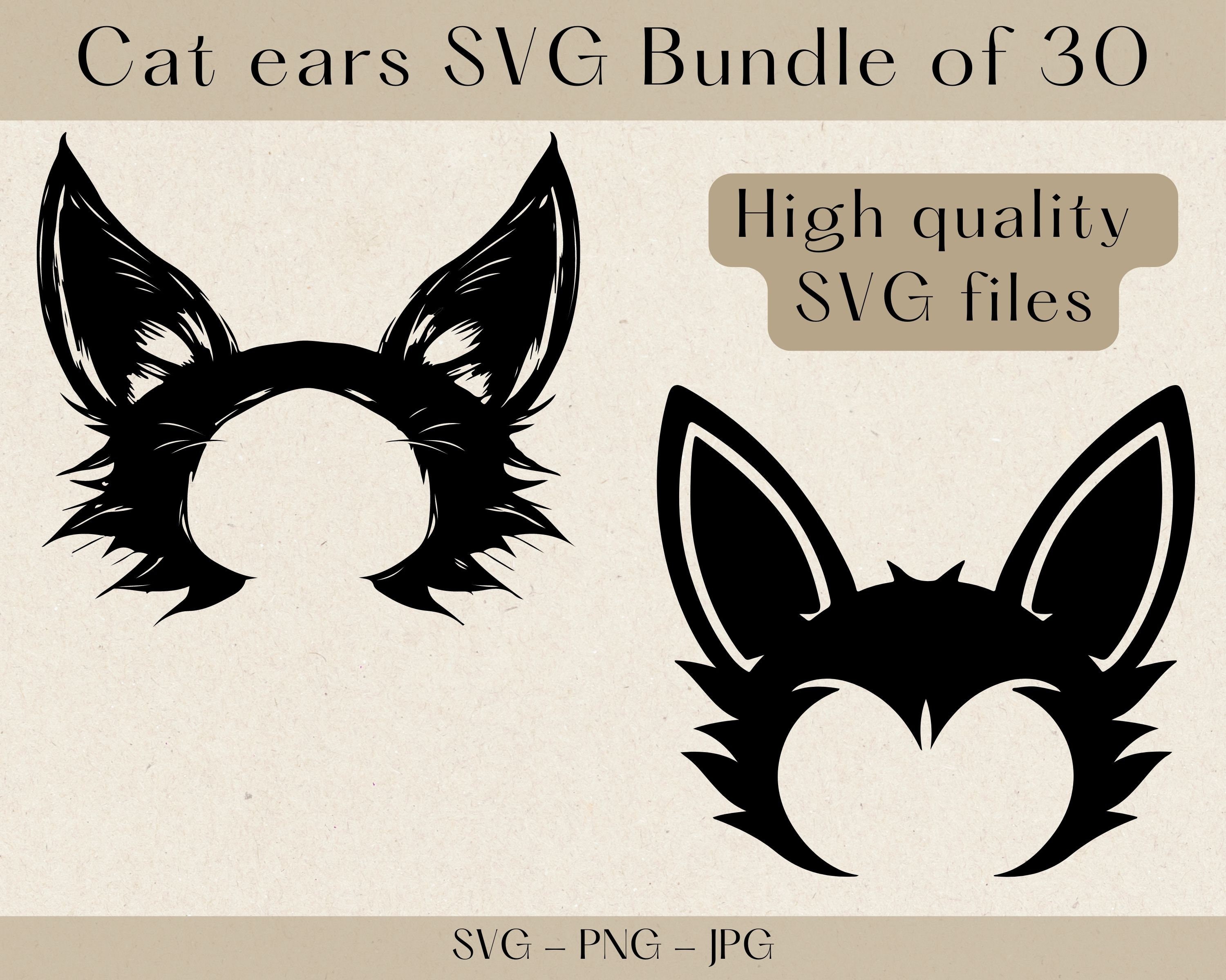Cat Ears Svg Bundle Cat Ears Svg Cat Svg Cat Face Svg Cat Etsy