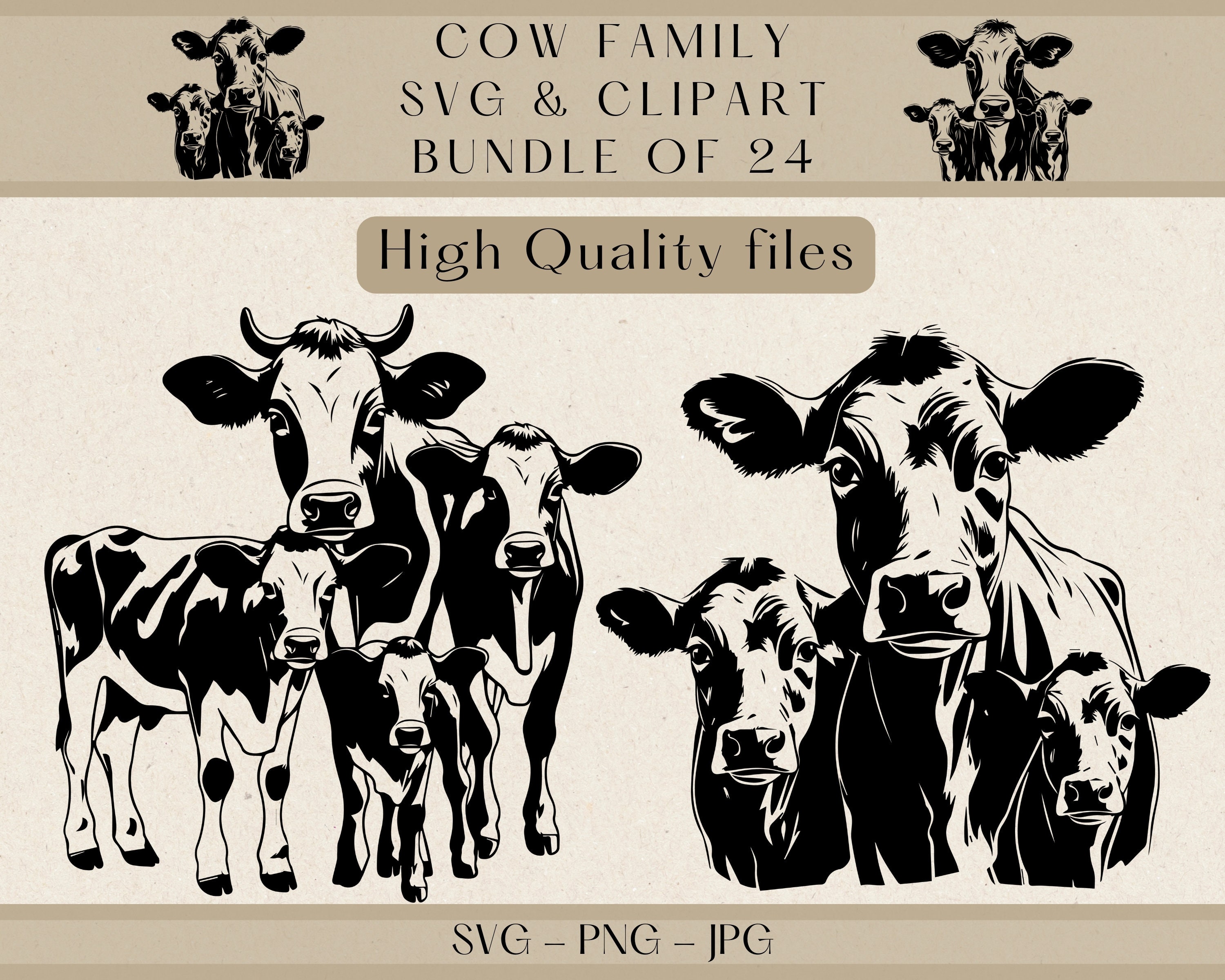 Cow Family Svg, Cow Family Clipart, Cow Svg, Cow Png, Cow Clipart, Cow ...