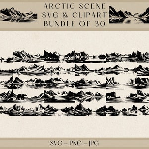 Arctic Scene Svg, Arctic Svg, North Pole Scene Svg, North Pole Svg ...