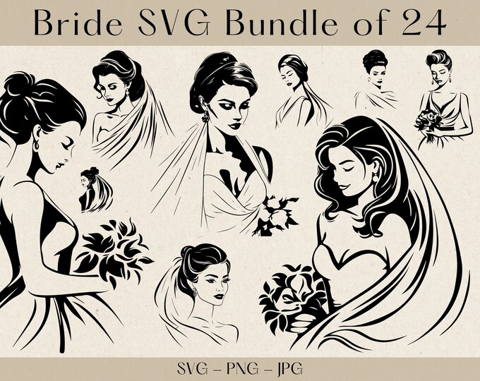 Bride Svg, Bride Throwing Flowers Svg, Bride Silhouette, Wedding Svg, Vector Cut File for Cricut ...