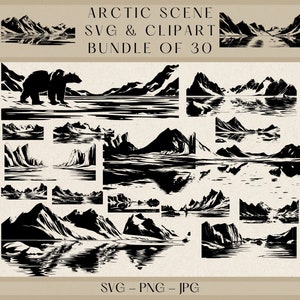 Arctic Scene Svg, Arctic Svg, North Pole Scene Svg, North Pole Svg ...