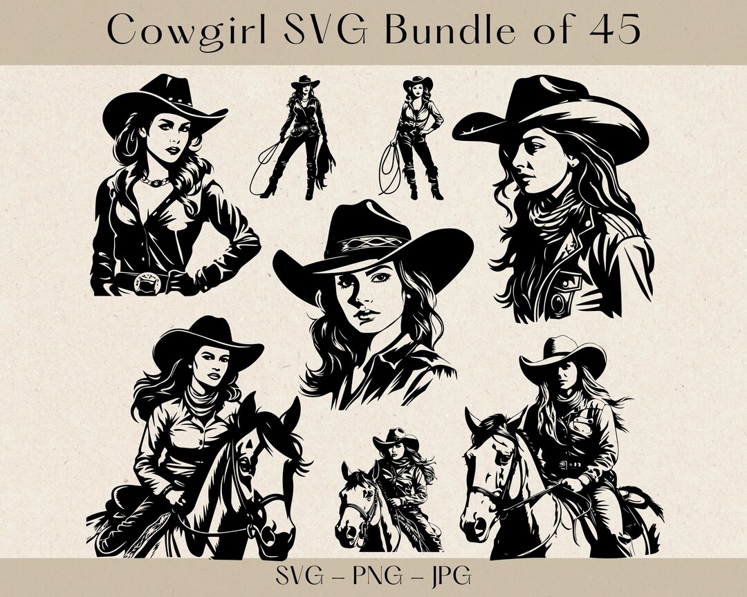 Vaquera SVG, Paquete SVG Vaquera, Vaquero SVG, Imágenes Prediseñadas ...
