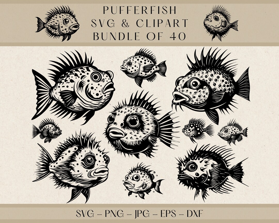 Pufferfish SVG, Pufferfish Clipart, Pufferfish Png, Pufferfish Vector ...