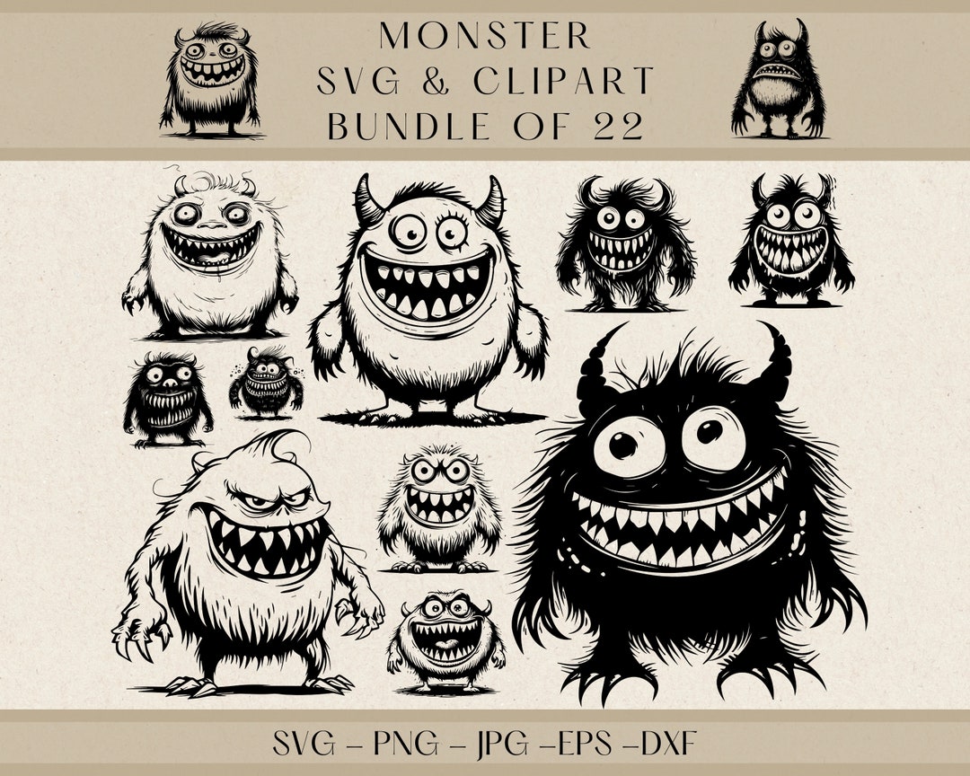 Monster SVG, Monster Clipart, Monster Png, Monster Vector, Monster ...