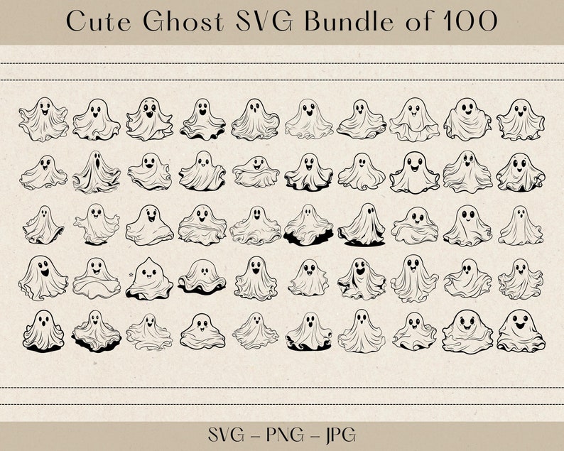 Cute Ghost SVG Ghost SVG Spooky Ghost SVG Halloween Svg - Etsy