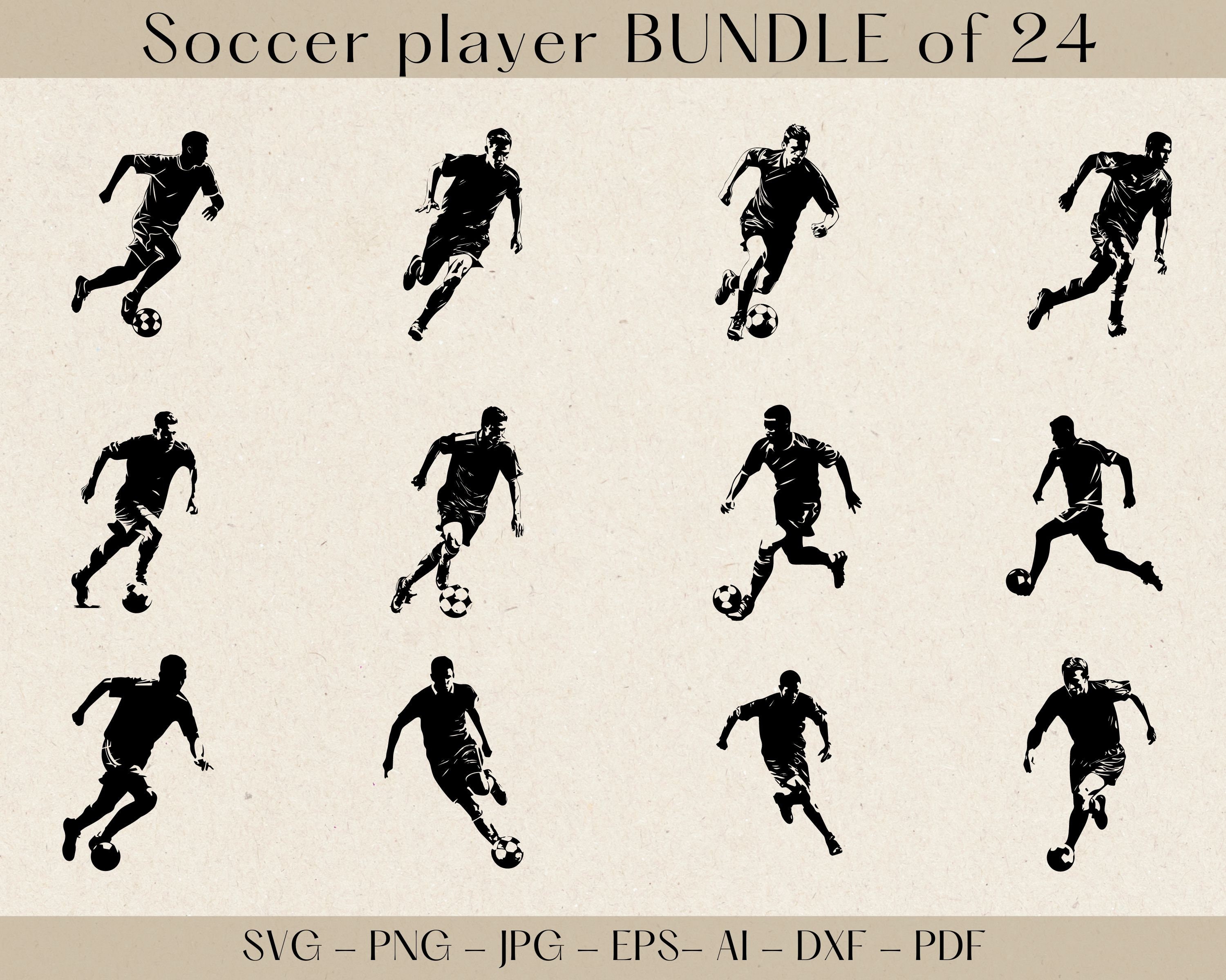 Soccer Player Svg Bundle Soccer Player Svg Soccer Svg - Etsy