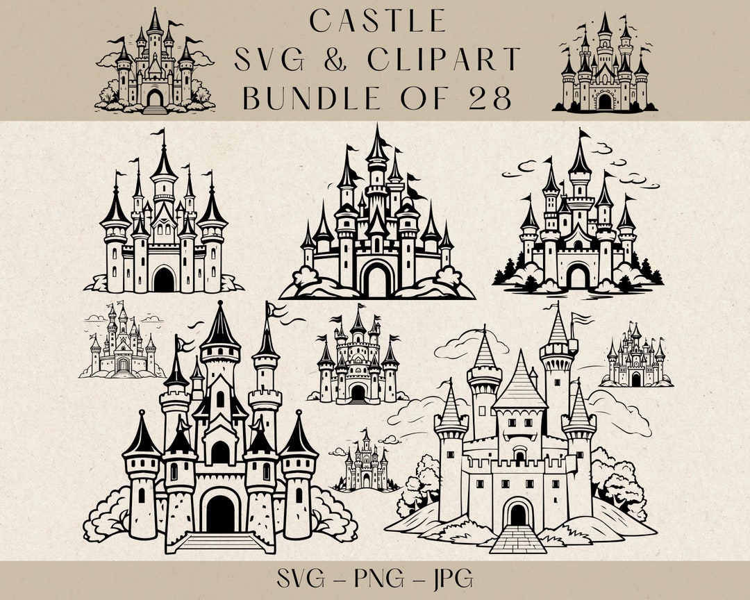 Castle Svg, Castle Svg Bundle, Castle Clipart, Princess Svg, Magic ...