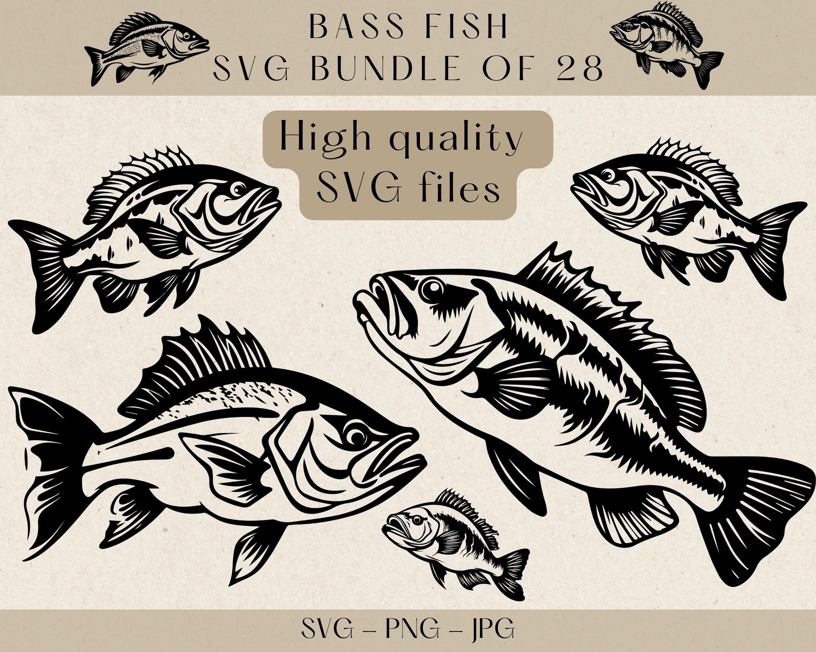 Bass Fish SVG Fish SVG Fish Png Fish Clipart Fish Vector - Etsy