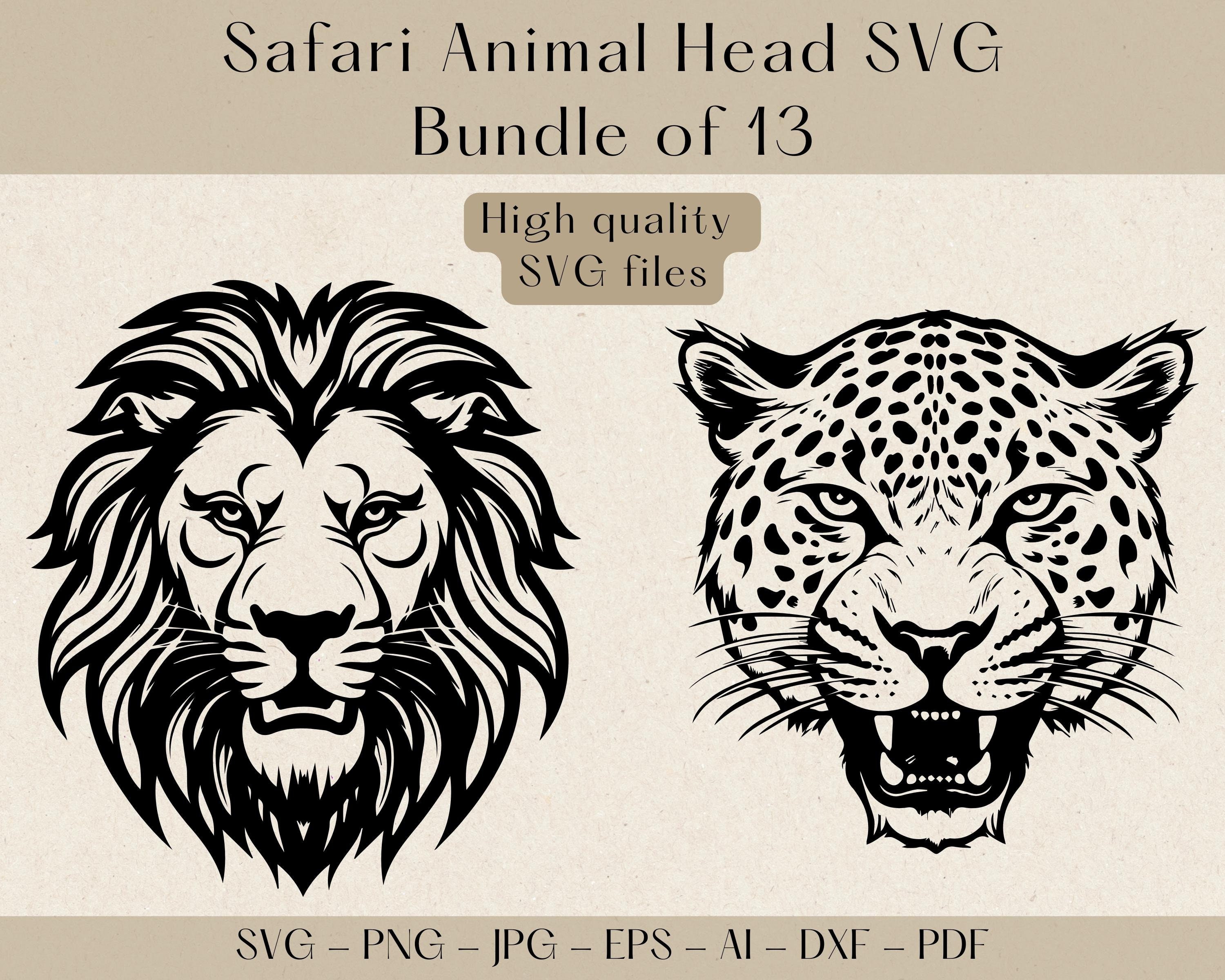 Safari Animal Head SVG, Safari Animal Head SVG Bundle, Safari Animal Svg, Safari Animal Head ...