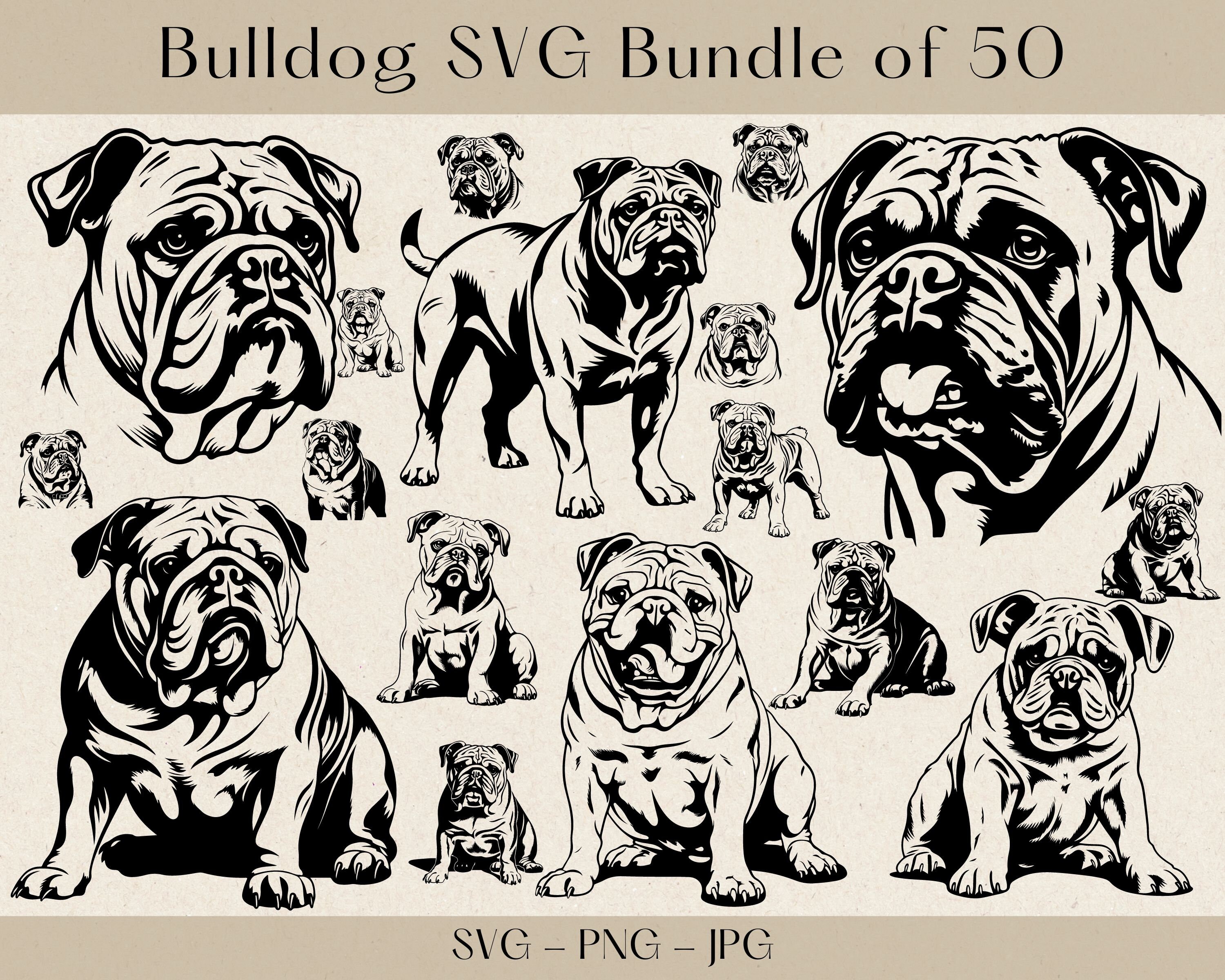 Bulldog SVG Bundle Bulldog SVG Bulldog Head Svg Bullldog - Etsy UK