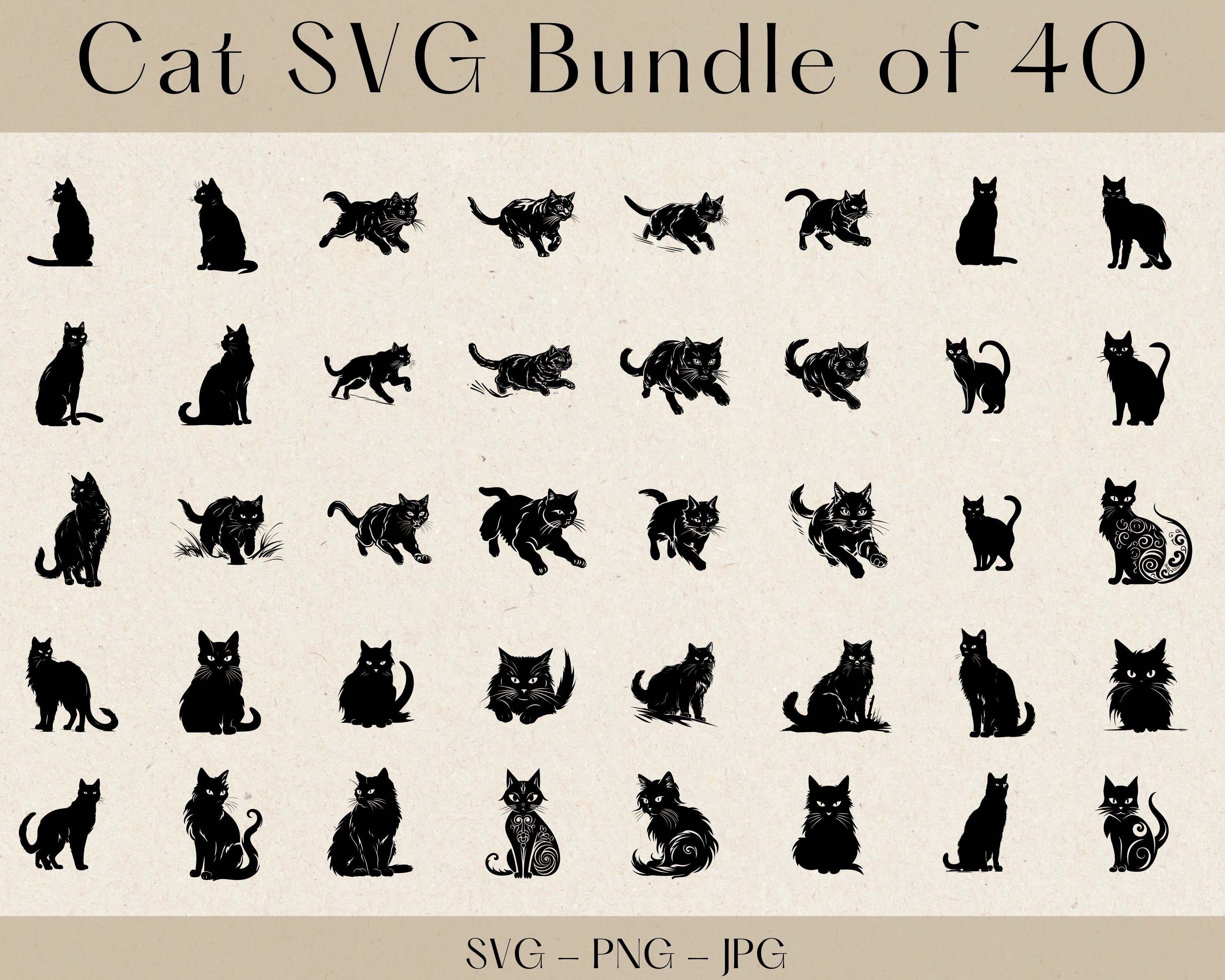 Cat SVG Bundle, Cat SVG, Cat Clipart, Cat PNG, Kitten Svg, Pet Svg ...