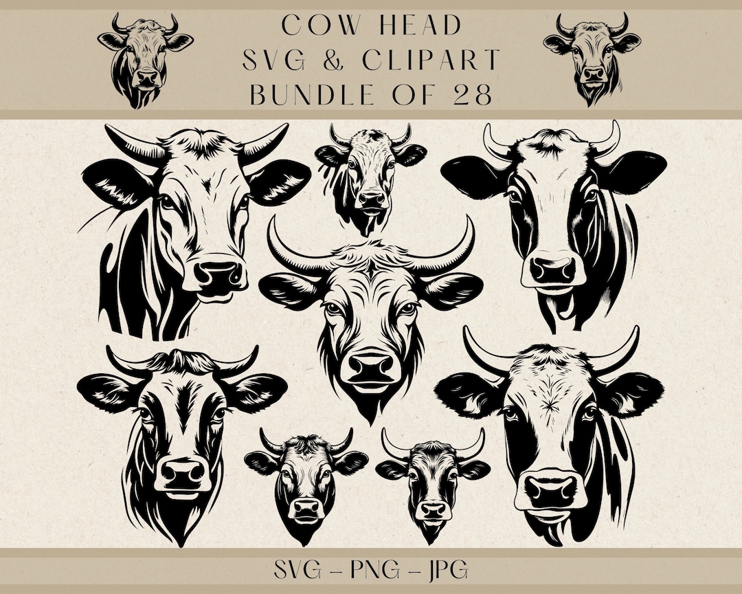 Cow Head Svg, Cow Head Png, Cow Head Clipart, Cow Head Vector, Cow Svg ...