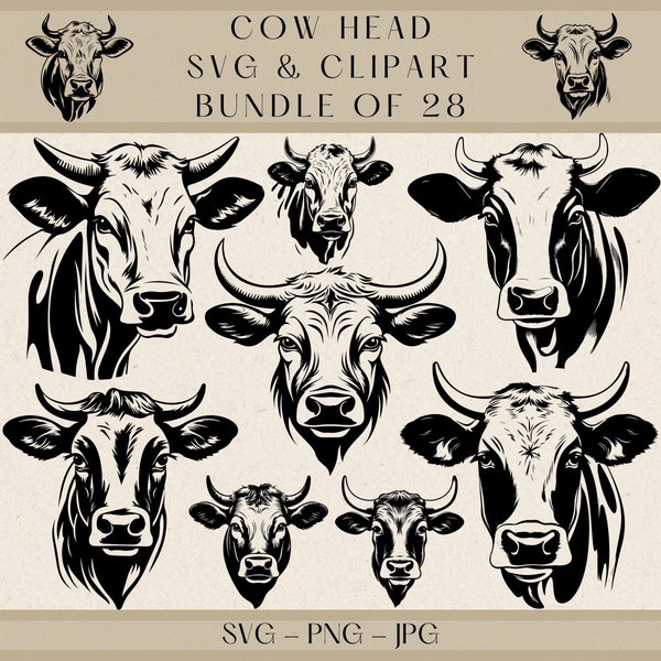 Cow Head Svg - Etsy