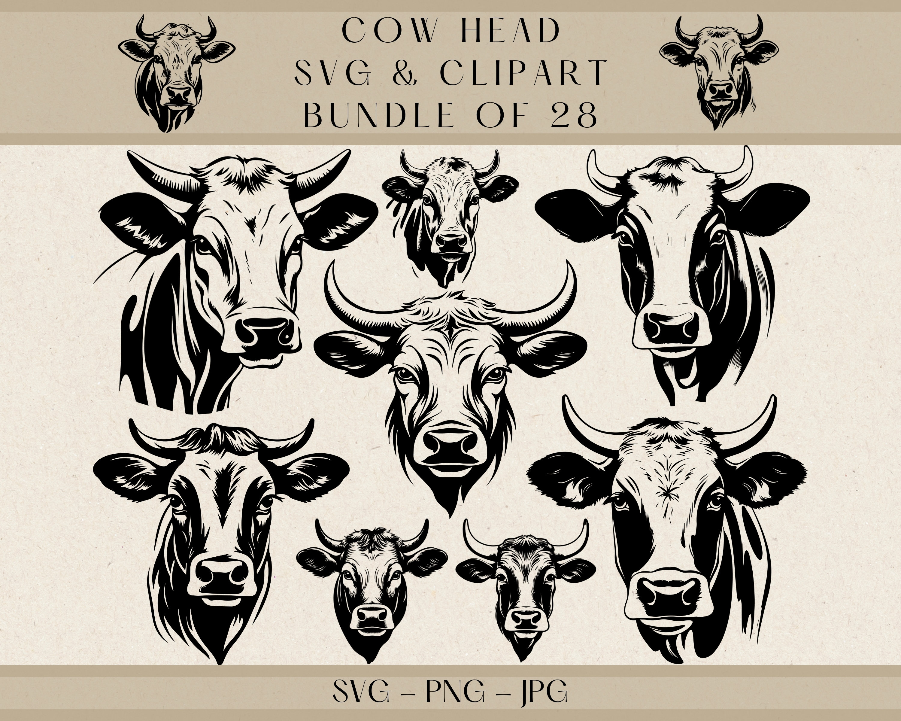 Cow Head Svg, Cow Head Png, Cow Head Clipart, Cow Head Vector, Cow Svg ...