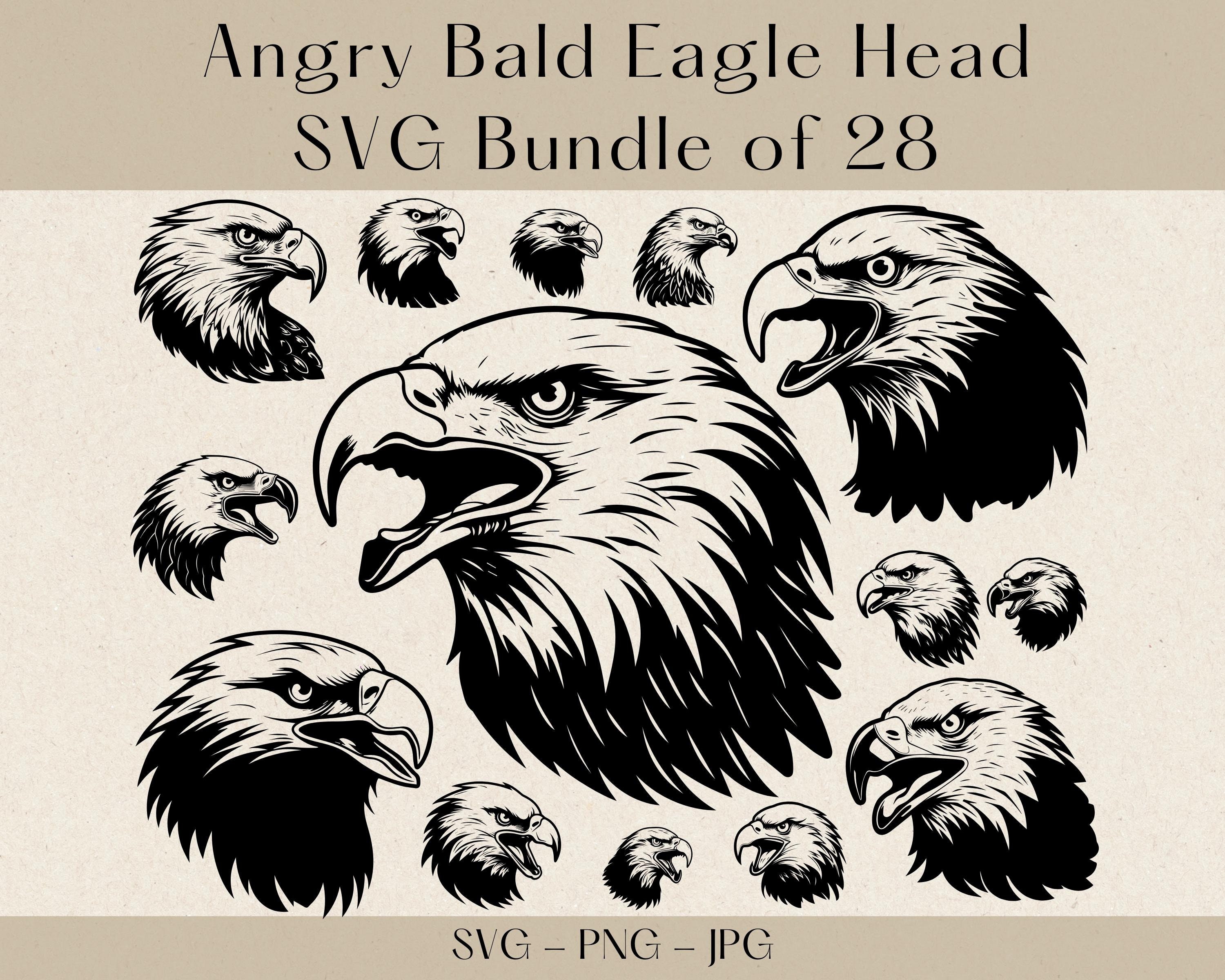 Angry Bald Eagle Head SVG, Eagle SVG, Eagle Head SVG, Eagle Svg Bundle ...