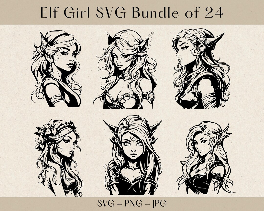 Elf Girl SVG, Elf Girl SVG Bundle, Elf SVG, Elf Female Svg, Elf Women ...